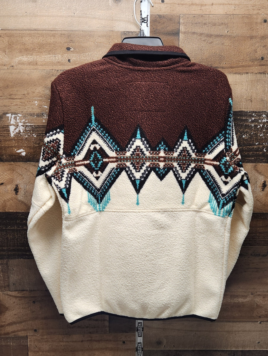 Powder River Border Berber Pullover Men's - Dark Brown – W Western Texas