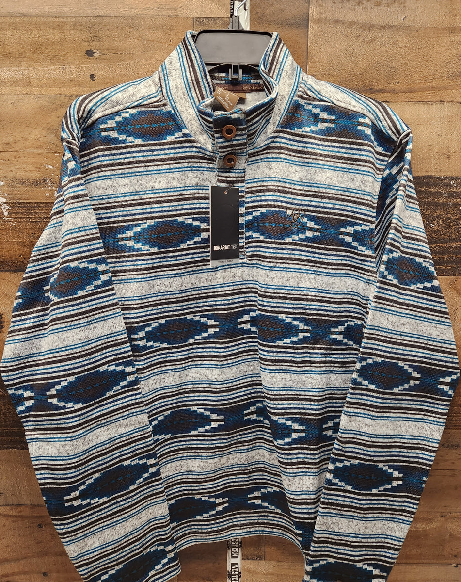 Ariat Men's Wesley Sweater - Medium Grey Serape – W Western Texas